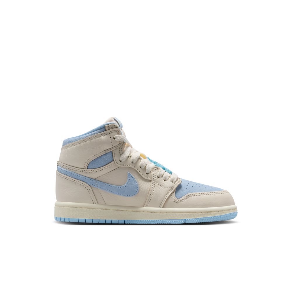 JODRAN 1 Retro High OG "Pale Ivory Psychic Blue" (PS) Little Kids Snea ...