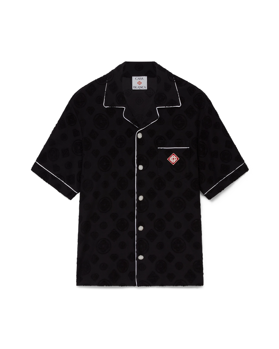 CASABLANCA Towelling Monogram Short Sleeve Shirt Men's Apparel – ASPHALT