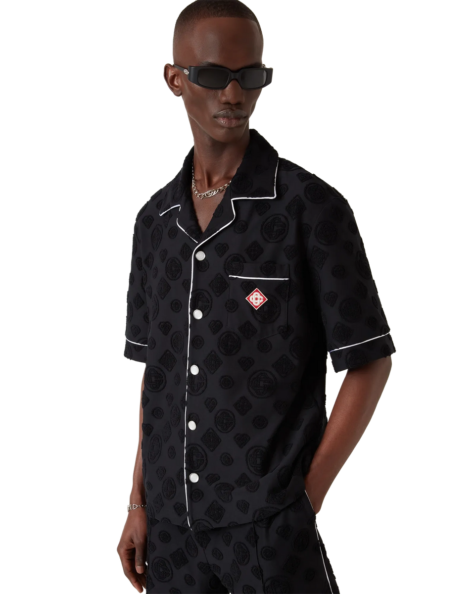 CASABLANCA Towelling Monogram Short Sleeve Shirt Men's Apparel – ASPHALT