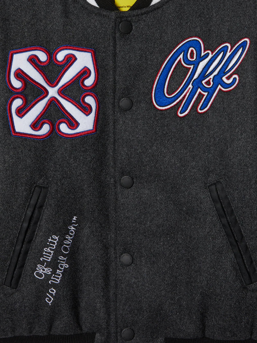 OFF WHITE Patch Varsity Kids Apparel - Classic Streetwear Vibe – ASPHALT