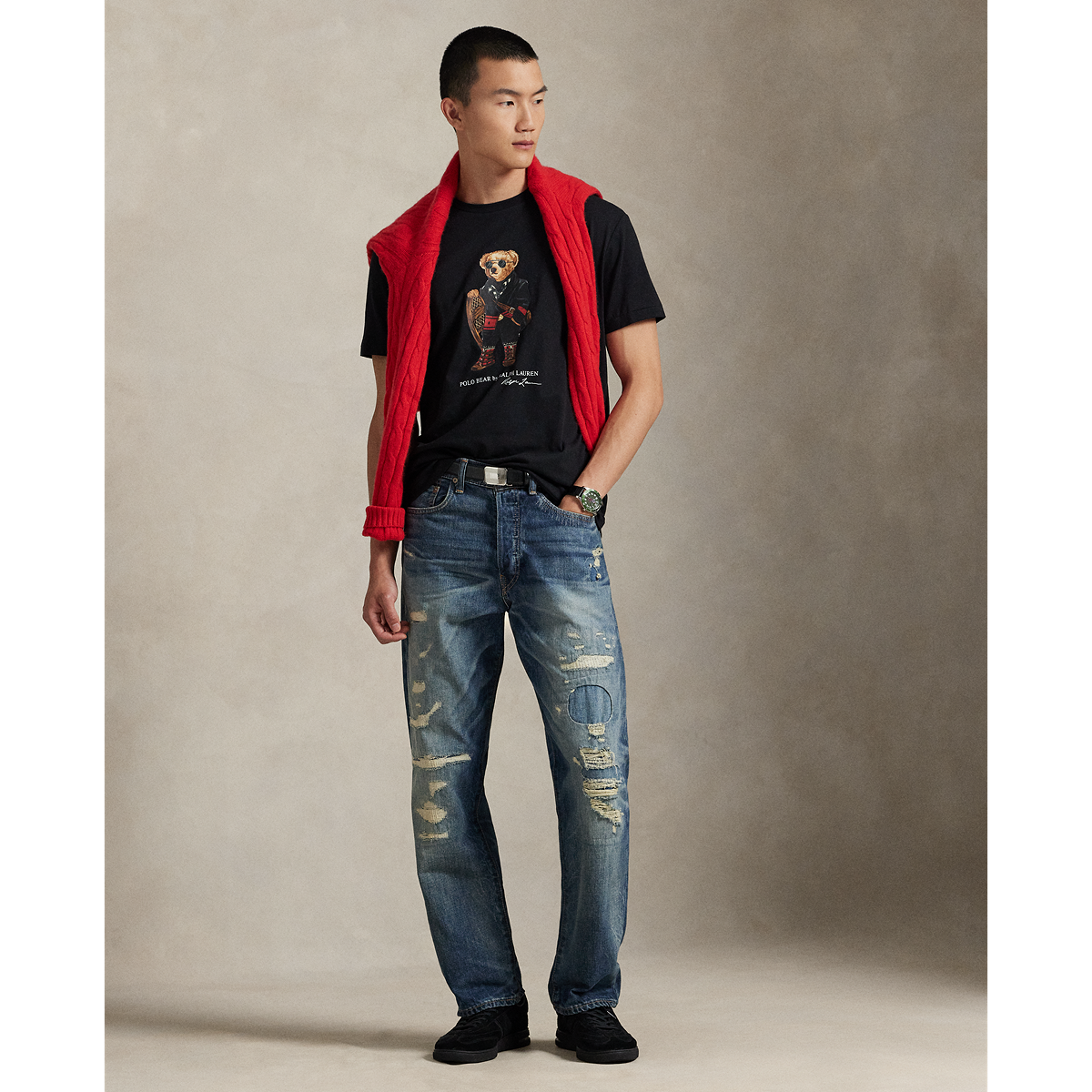 POLO RL Classic Fit Polo Bear Jersey T-Shirt Mens Apparel – ASPHALT