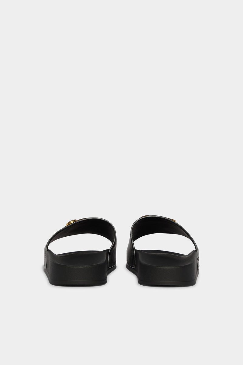 DSQUARED2 DSQ2 VINTAGE LOGO Womens Slides – ASPHALT